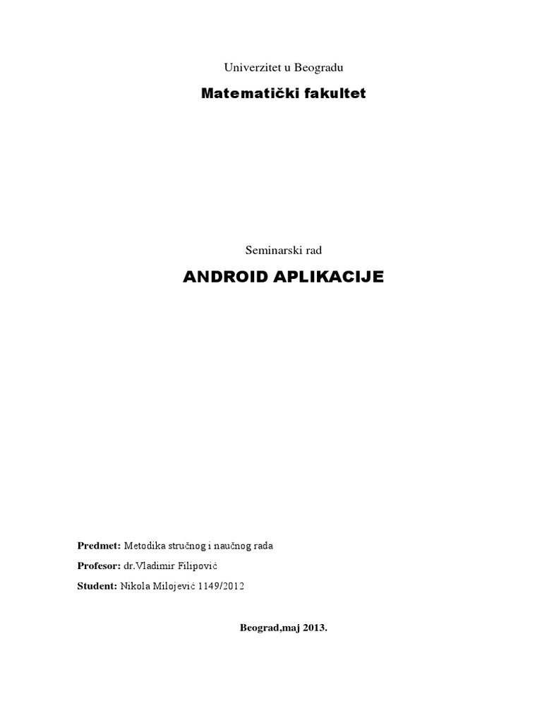 Android Aplikacije | PDF