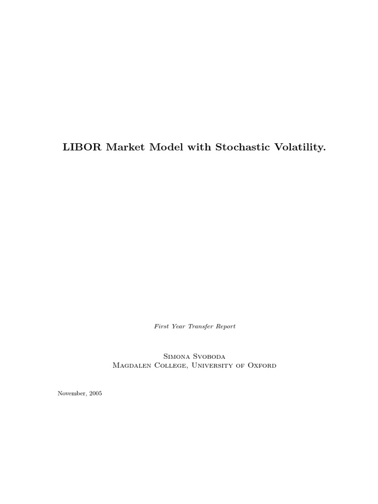 Simona Svoboda - Libor Market Model With Stochastic Volatility PDF ...