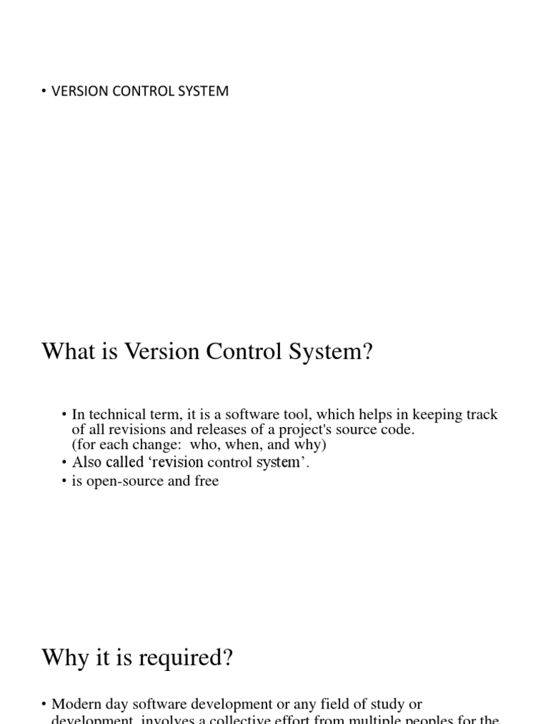 Version Control System | PDF | Version Control | Internet Protocol Based Network Software
