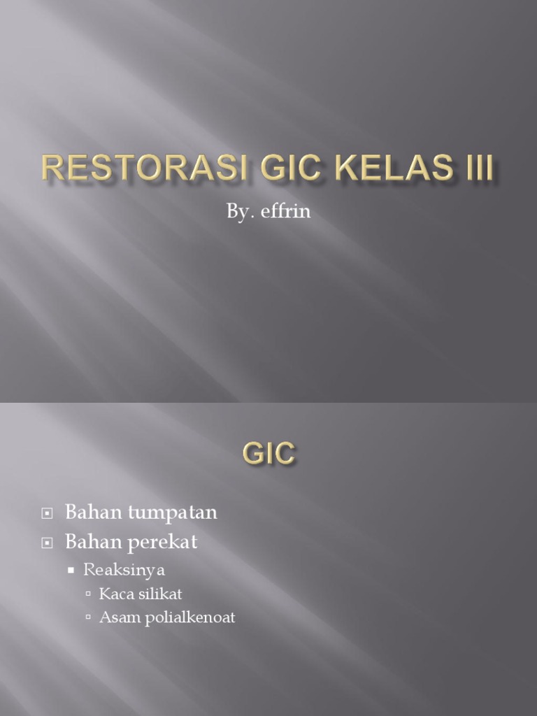 Restorasi GIC Kelas III | PDF | Sains & Matematika