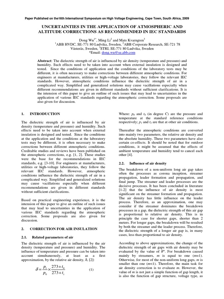 Power Frequency Withstand Test Iec PDF | PDF