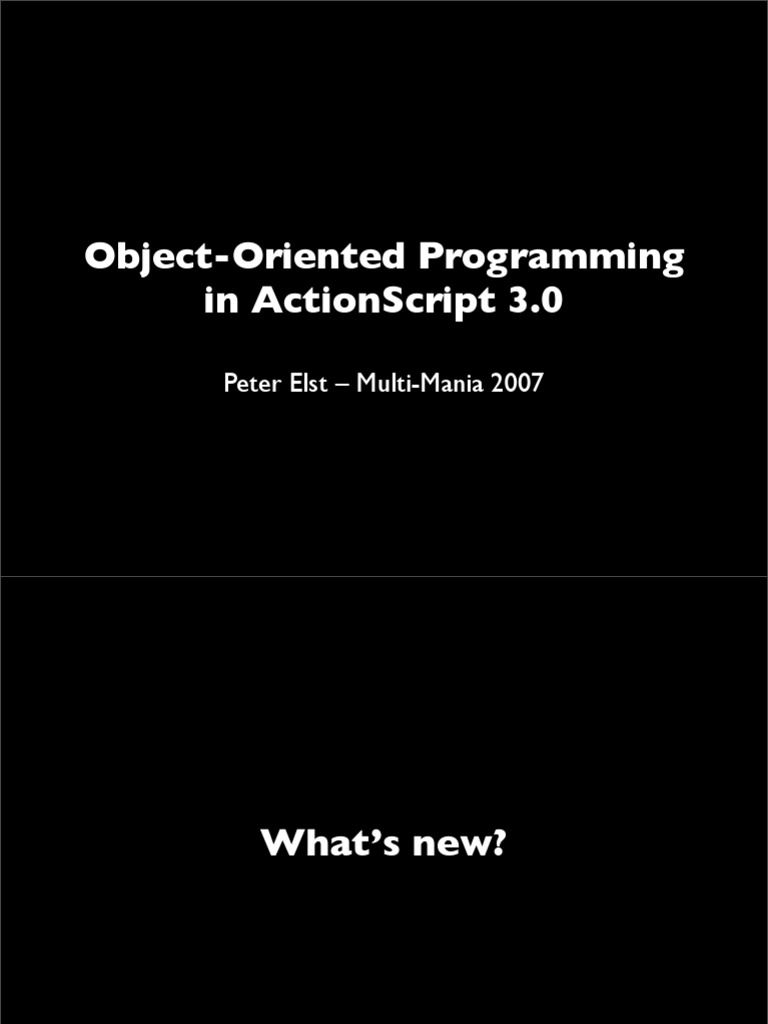 Object Oriented Programming In Action Script 30 Pdf Action Script Class Computer 5598
