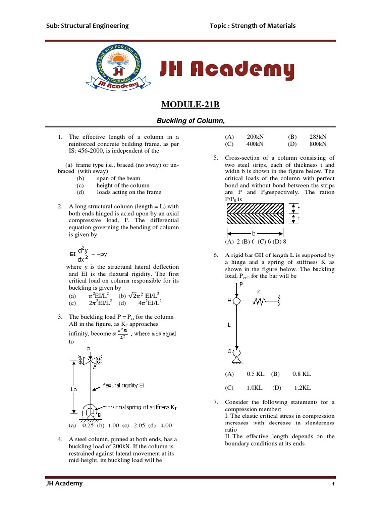 21B | PDF | Buckling | Column