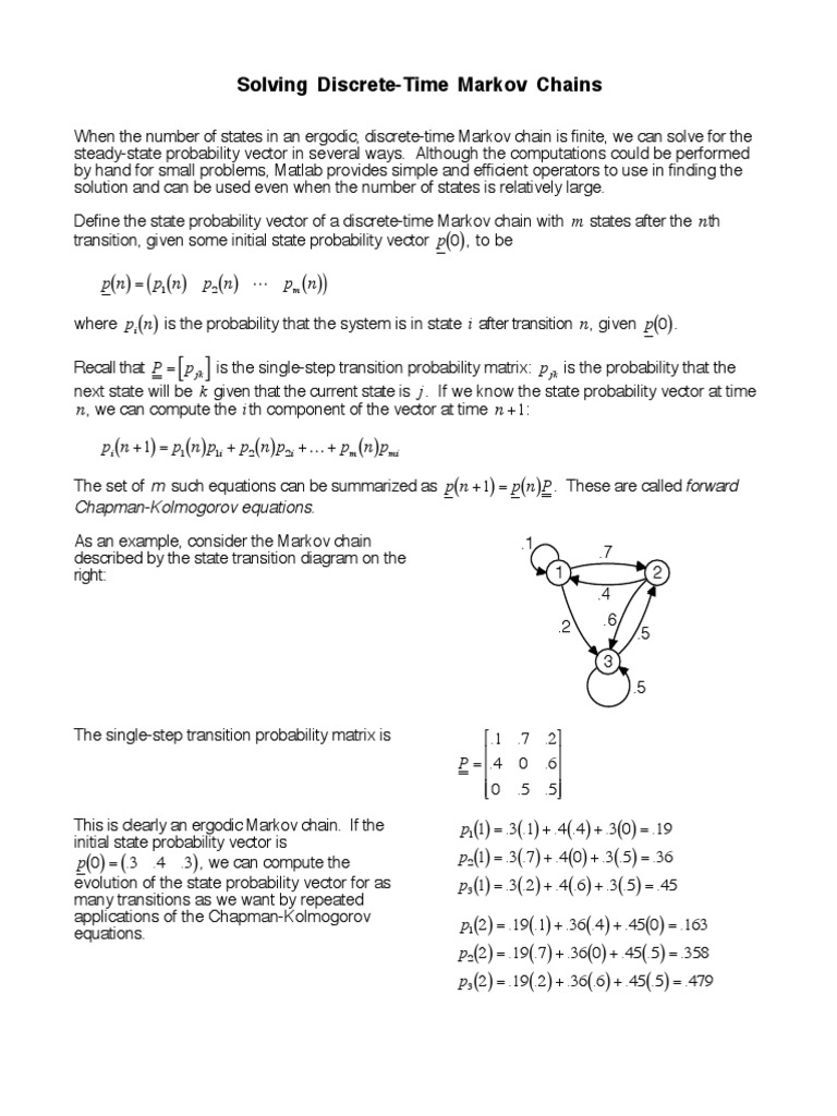 Determining the Steady-State Probabilities of Discrete-Time Markov Chains Through Matrix ...