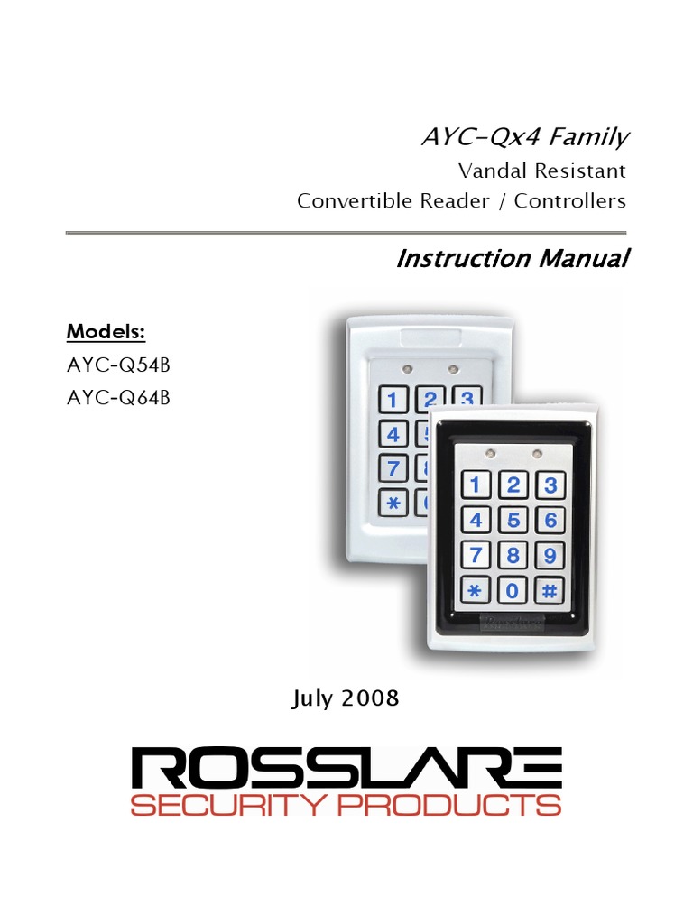 Manual Tastatura Rosslare PDF | PDF | Binary Coded Decimal | Access Control