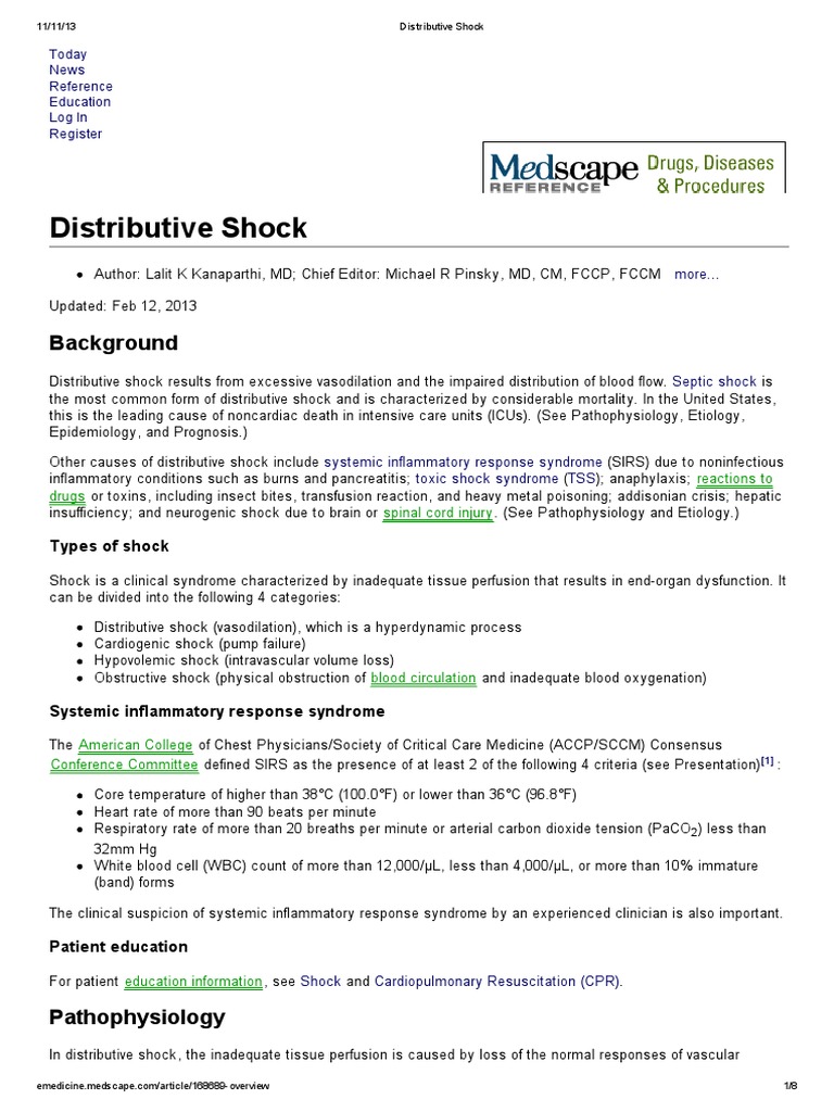 Distributive Shock PDF | Biology | Health Care