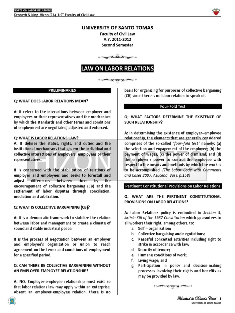 Law On Labor Relations PDF | PDF | Arbitration | Strike Action