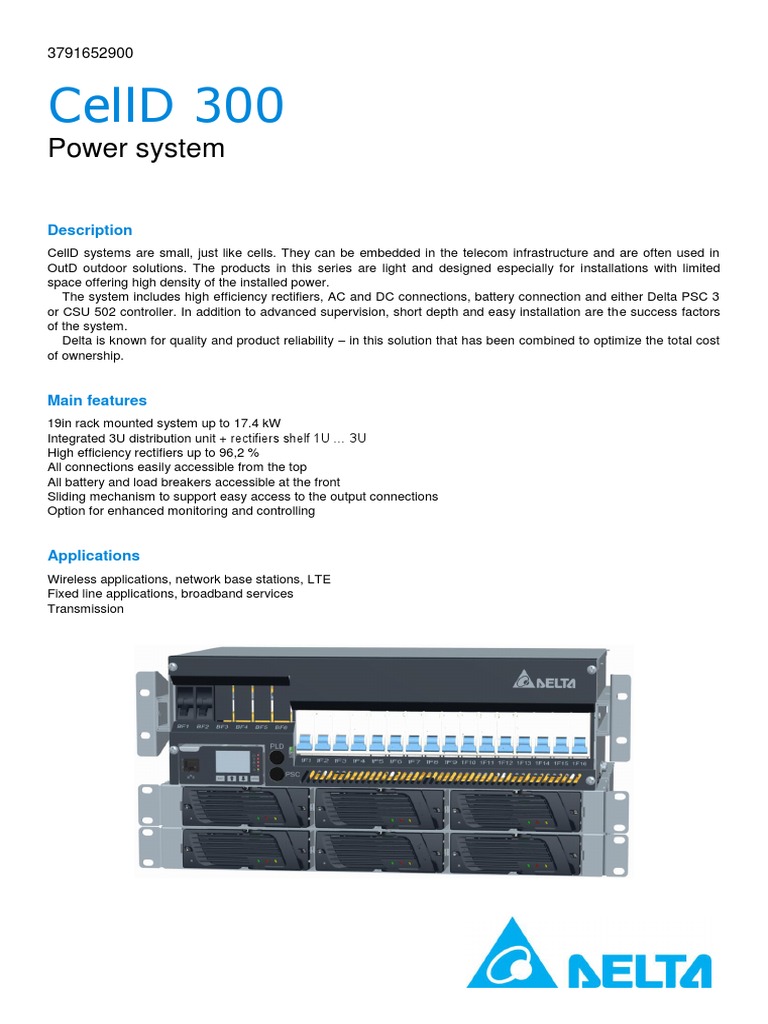 CellD 300 Power System Overview | PDF | Rectifier | Electric Power System