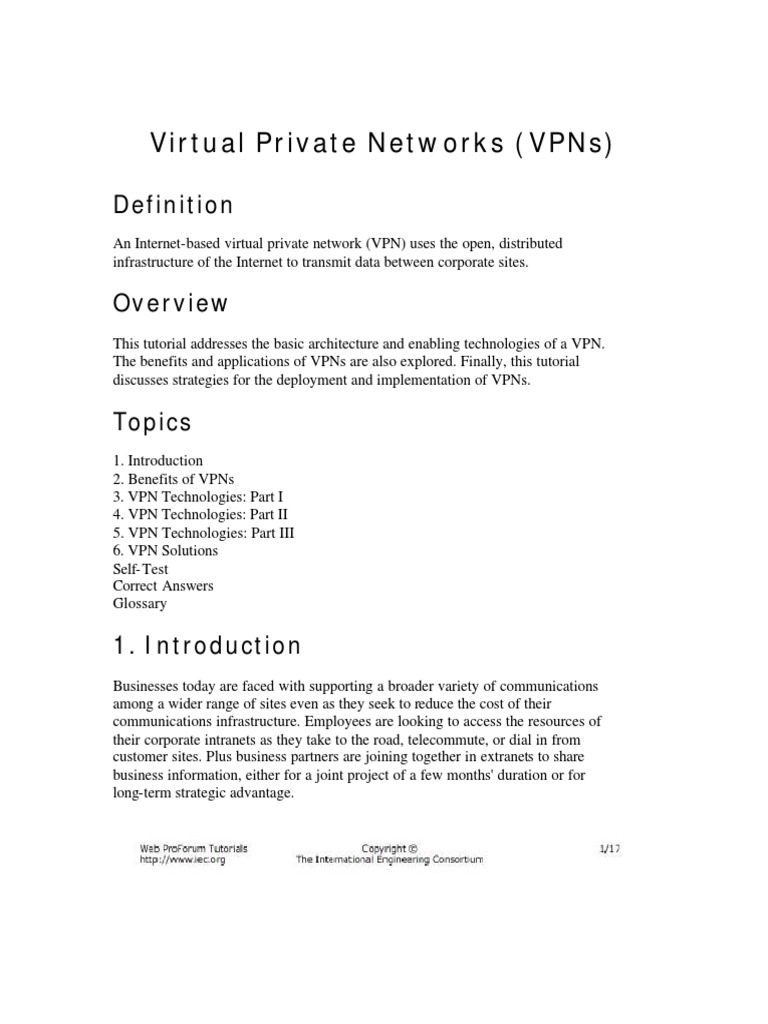 VPN Introduction PDF | PDF
