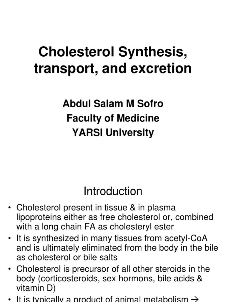Cholesterol Metabolism Overview | PDF | Cholesterol | High Density ...