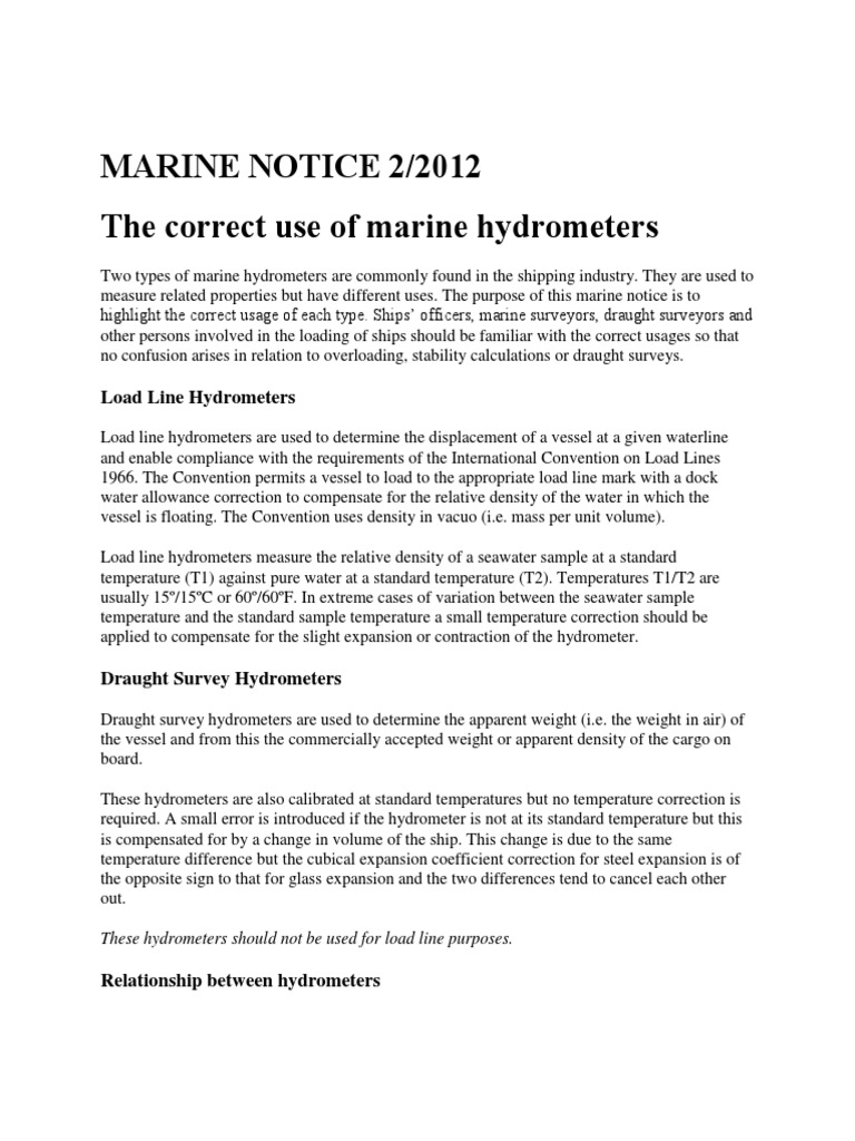 Hydrometers.docx | Density | Physical Quantities