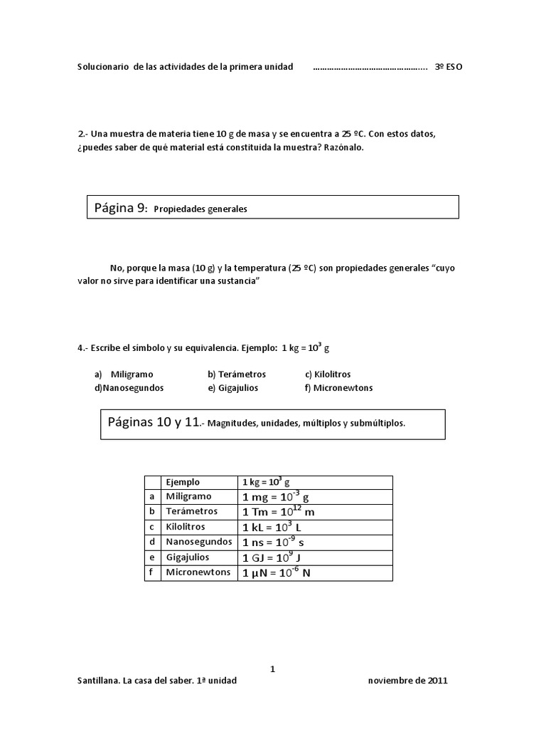3ESO - Tema 1 Fyq | PDF | Unidades de medida | Densidad