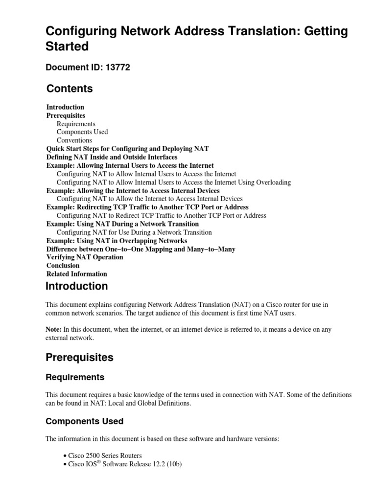 Configuring NAT PDF | Download Free PDF | Ip Address | Port (Computer Networking)