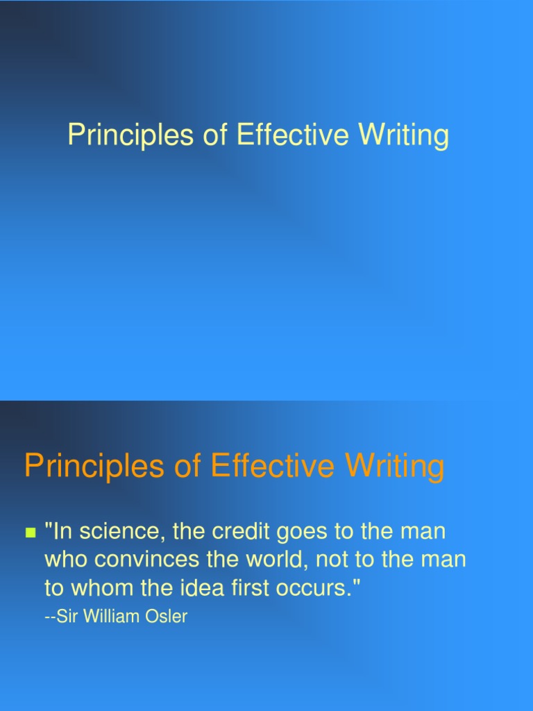 LEC 1 Principles of Effective Writing | PDF | Verb | Word