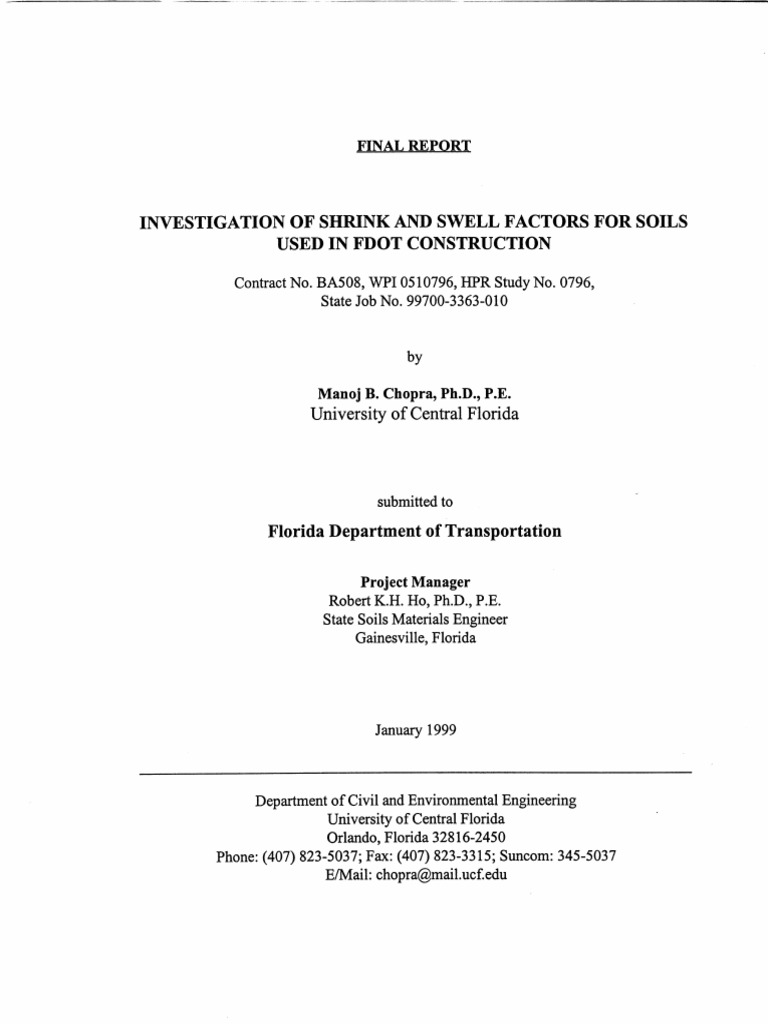 Soil Compaction Report - FDOT PDF | PDF