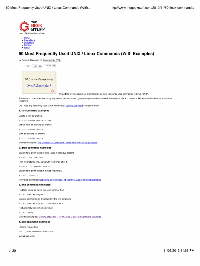 Linux Commands With Examples PDF | PDF | File Transfer Protocol | Superuser