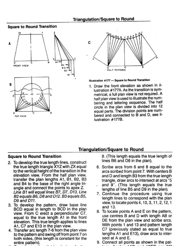 Square To Round Transition Layout | PDF
