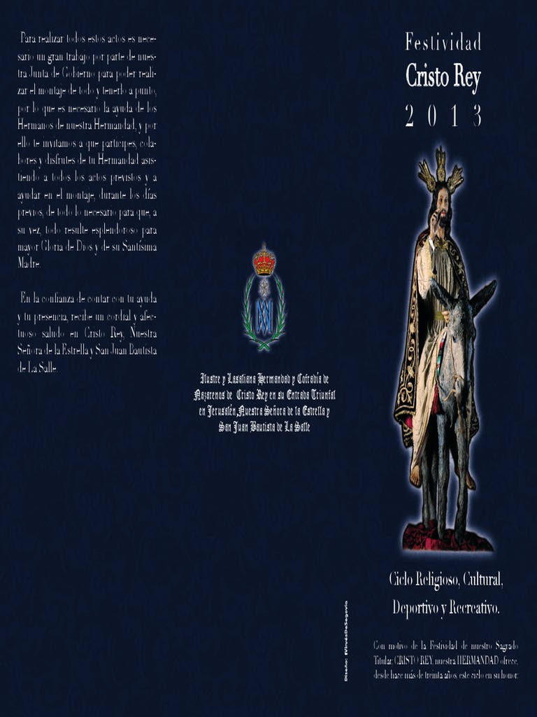Folleto Triptico CRISTO REY 2013 | PDF | Rosario | Cristo (título)