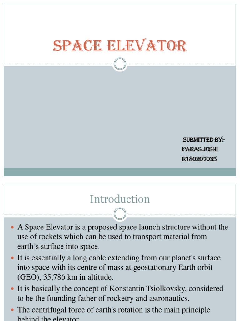 Space Elevator | Download Free PDF | Astronautics | Space Industry