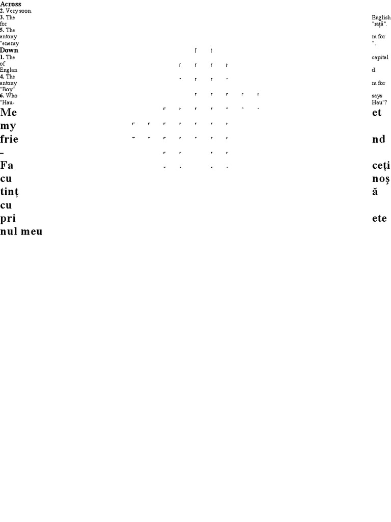 Crossword for Language Learners | PDF