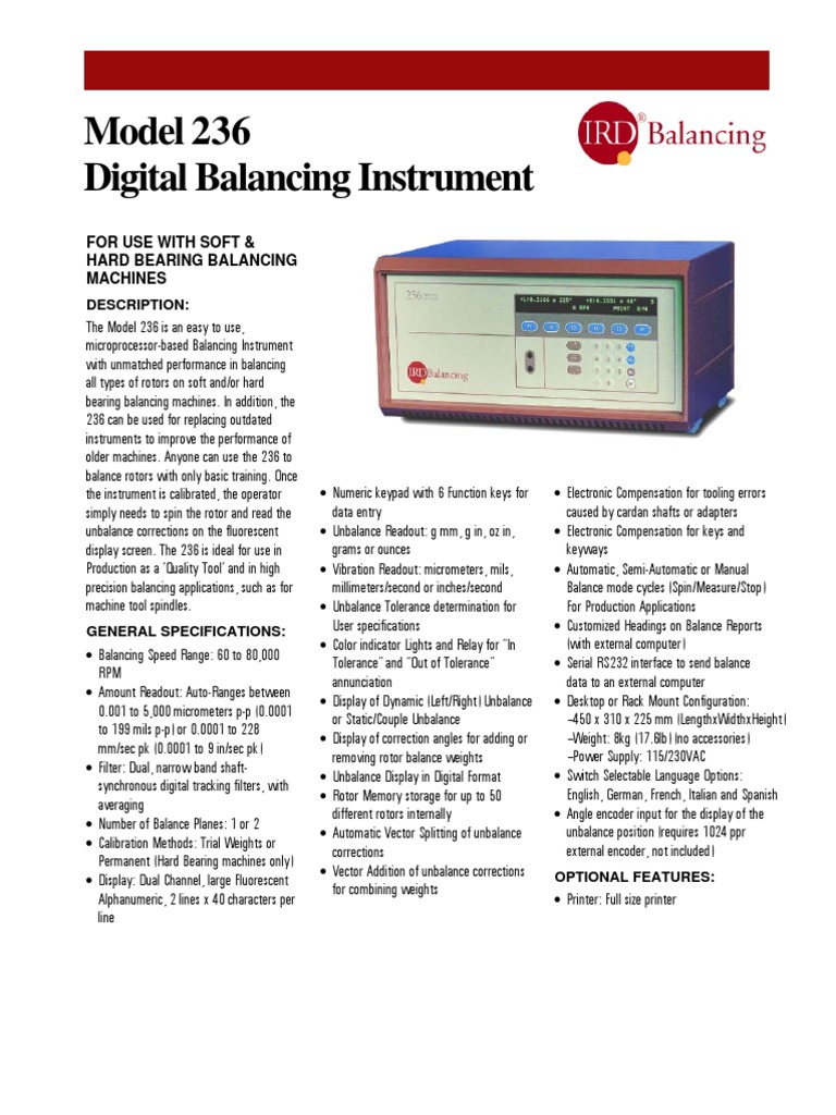 236 Digital Balancing Instrument | PDF | Electrical Connector ...