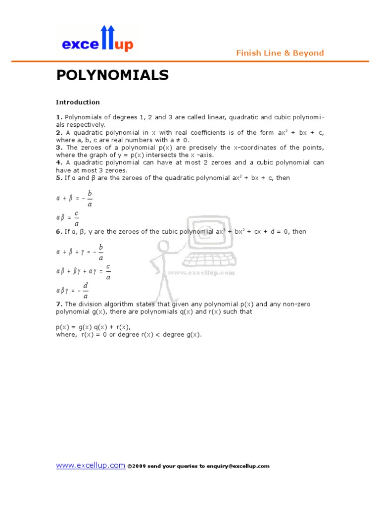 10 Math Polynomials | PDF | Polynomial | Quadratic Equation