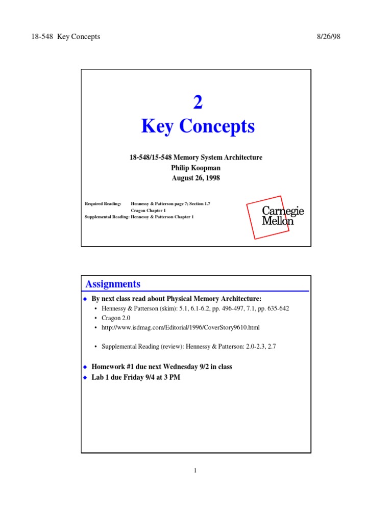 2 Key Concepts: Assignments | PDF | Cpu Cache | Central Processing Unit
