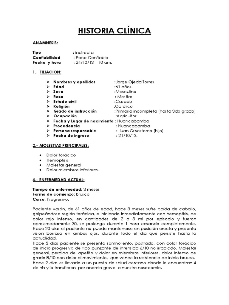 Murmullo Vesicular Disminuido en Paciente | PDF | Enfermedades y ...