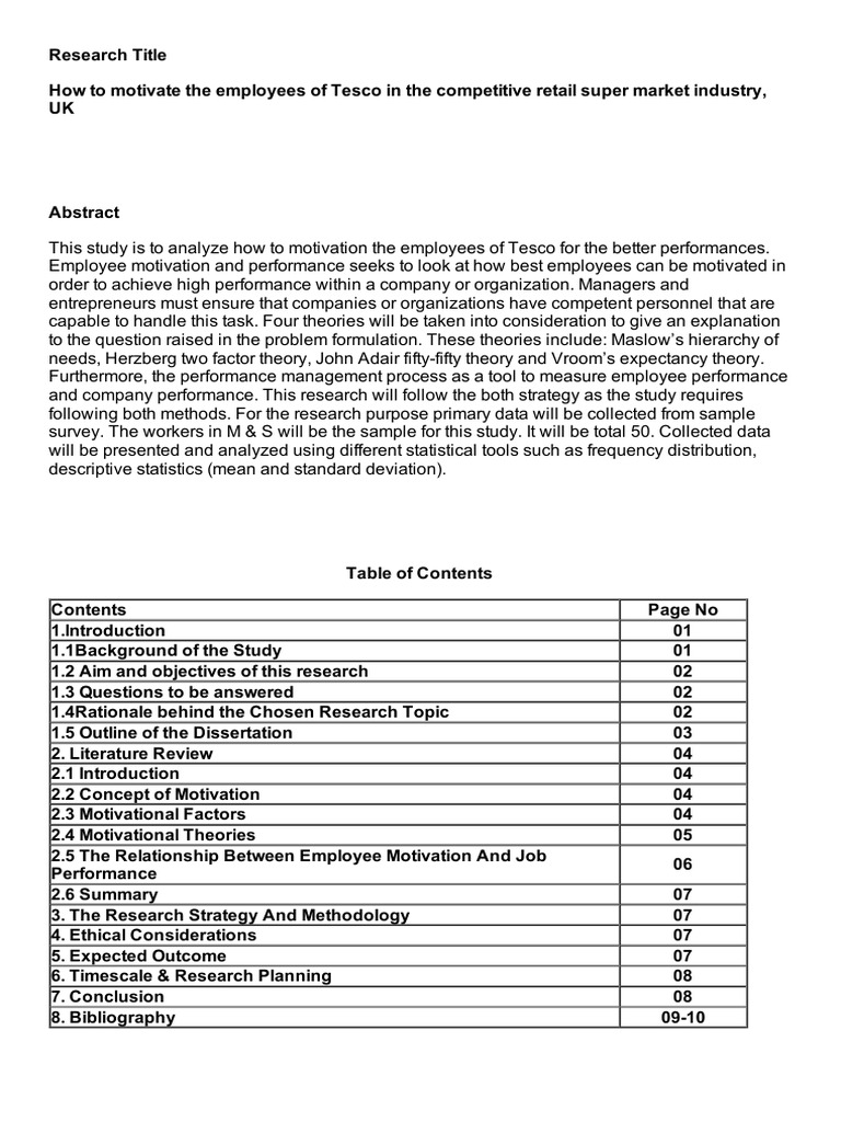 Motivating Tesco Employees for Success | PDF | Motivation | Motivational