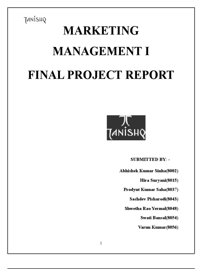 Marketing Management I Final Project Report | PDF | Retail | Jewellery