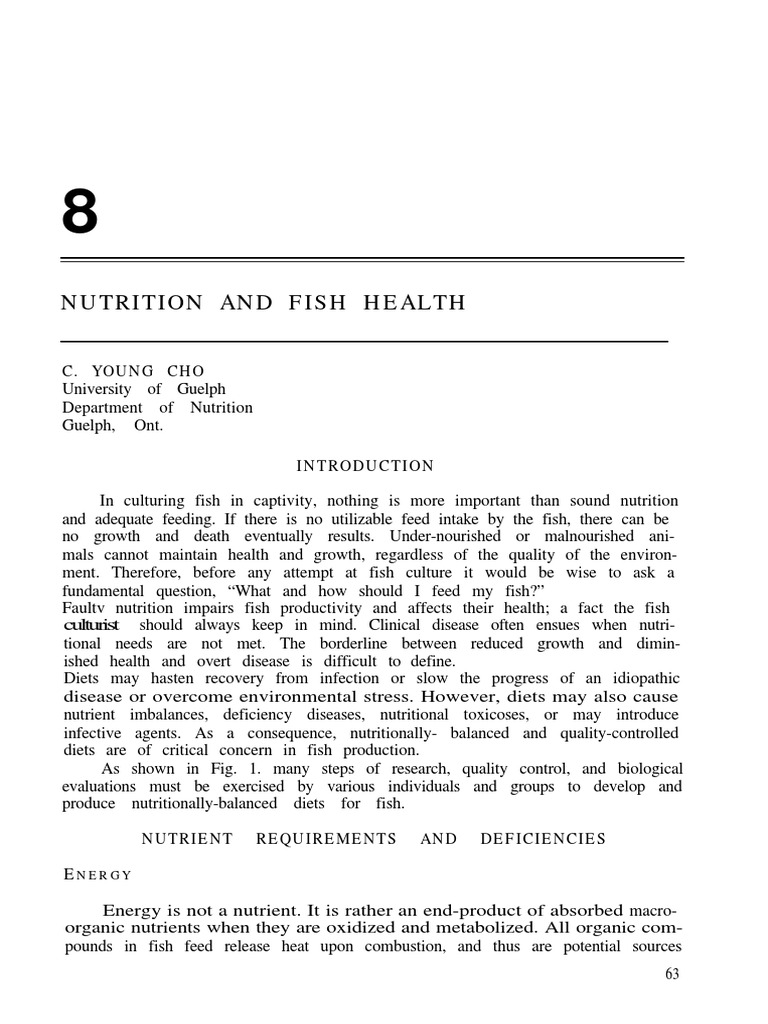 Nutrition and Fish Health | PDF | Nutrition | Diet & Nutrition