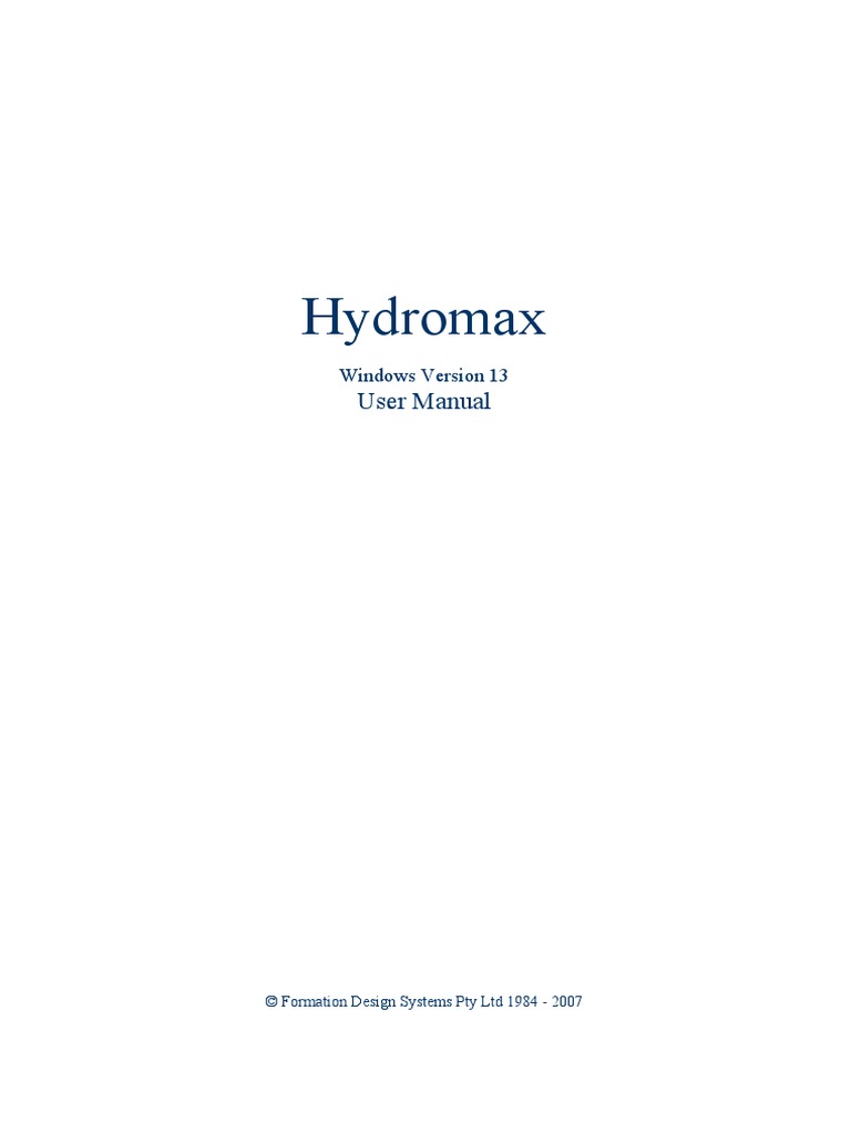 Hydromax: User Manual | PDF | Buoyancy | Computing And Information Technology