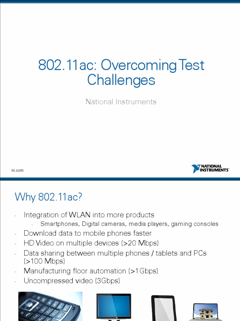 802.11ac: Overcoming Test Challenges: National Instruments | PDF | Ieee ...