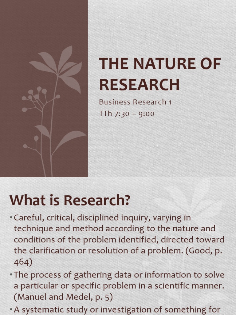The Nature of Research | PDF | Methodology | Scientific Method
