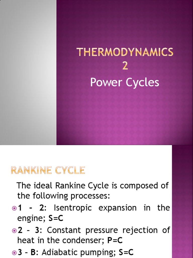 Thermodynamics 2 - Rankine Cycle | PDF | Steam Engine | Heat