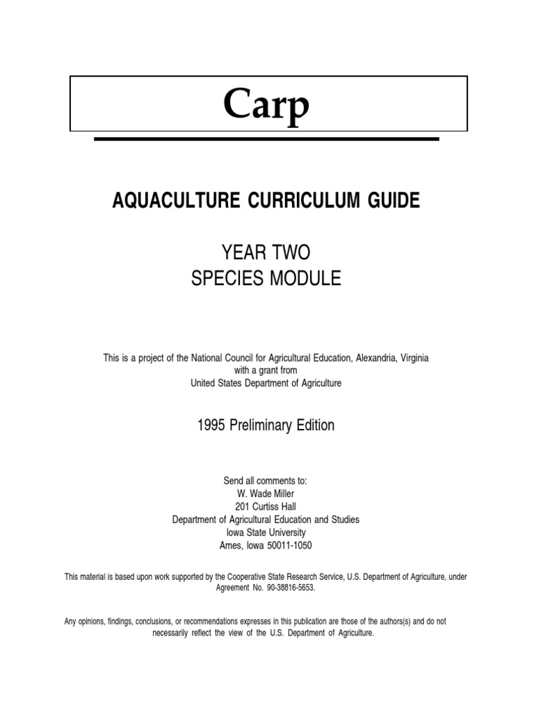 Aquaculture Curriculum Guide: Year Two Species Module | PDF | Spawn ...