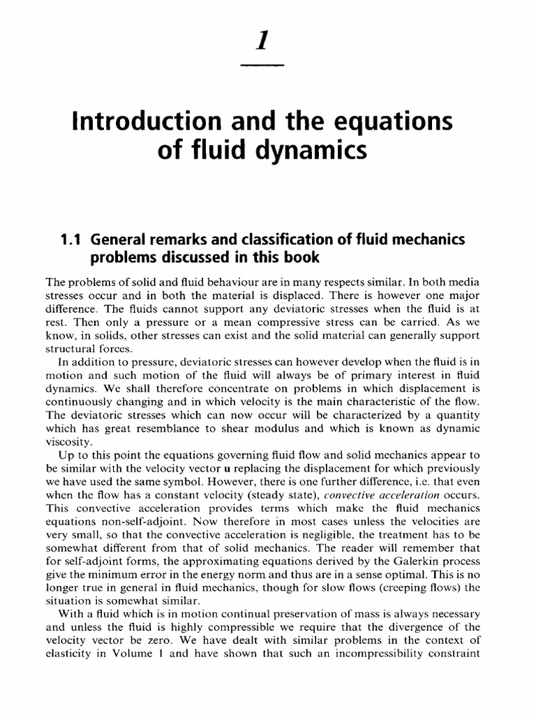 Introduction and The Equations of Fluid Dynamics | PDF