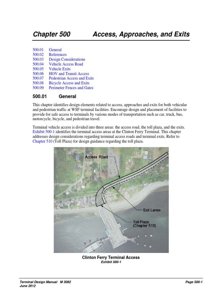 WSF Terminal Access Design | PDF | Traffic | Lane