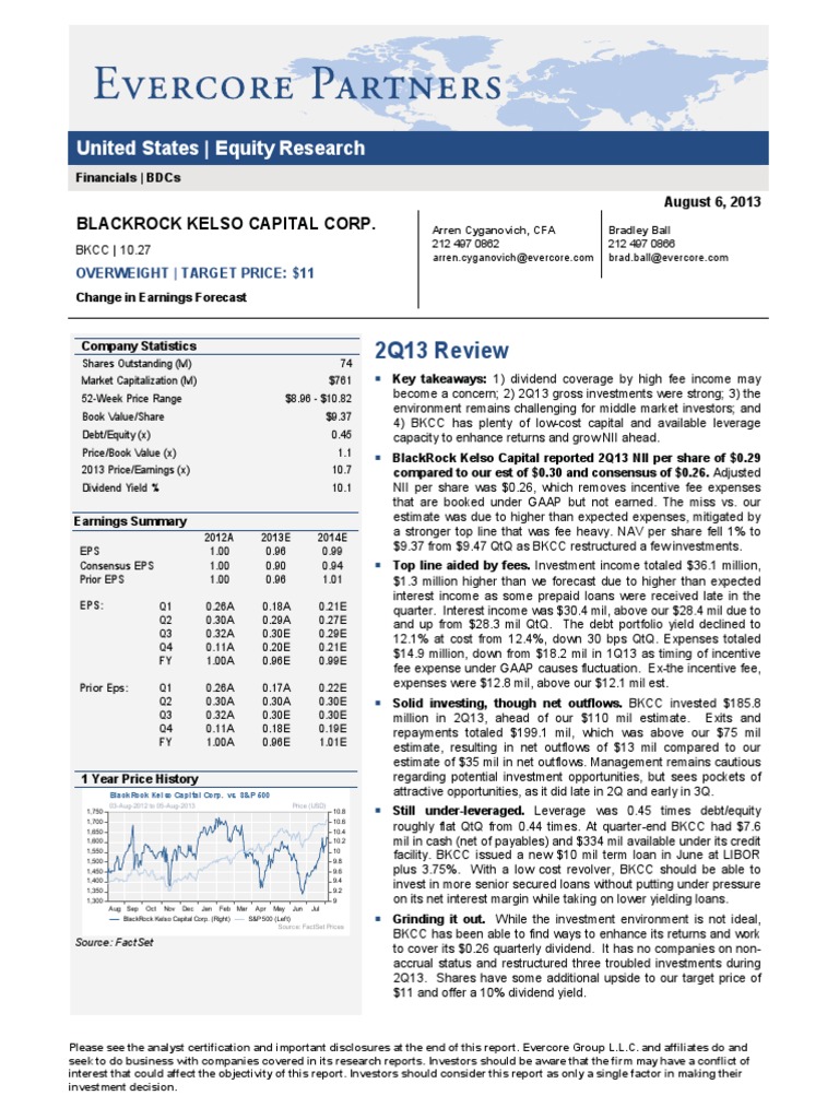 Evercore Partners 8.6.13.pdf | Financial Analyst | Investment Banking