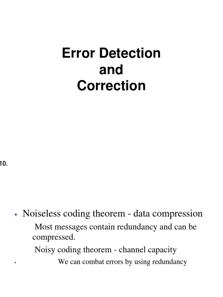 Error Detection and Correction Techniques | PDF | Error Detection And Correction | Forward Error ...