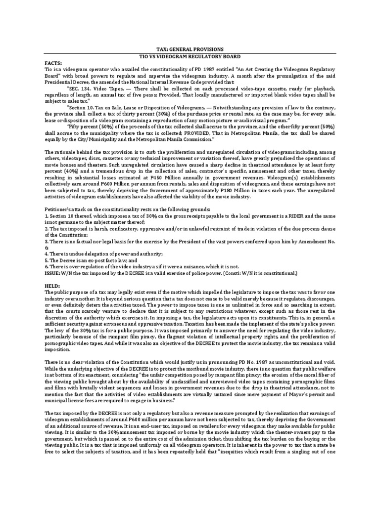 Tax Case 1 | PDF | Ex Post Facto Law | Taxes