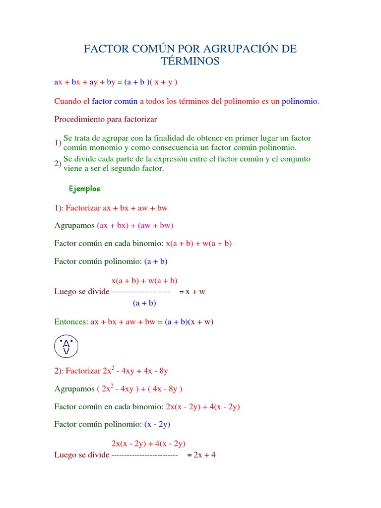 Factor Común | PDF | Factorización | Ecuaciones