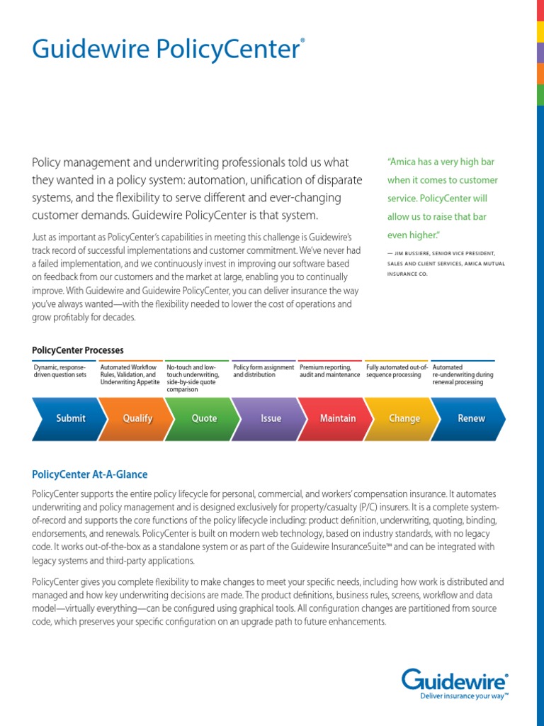 Brochure Guidewire PolicyCenter PDF | PDF | Software Development ...