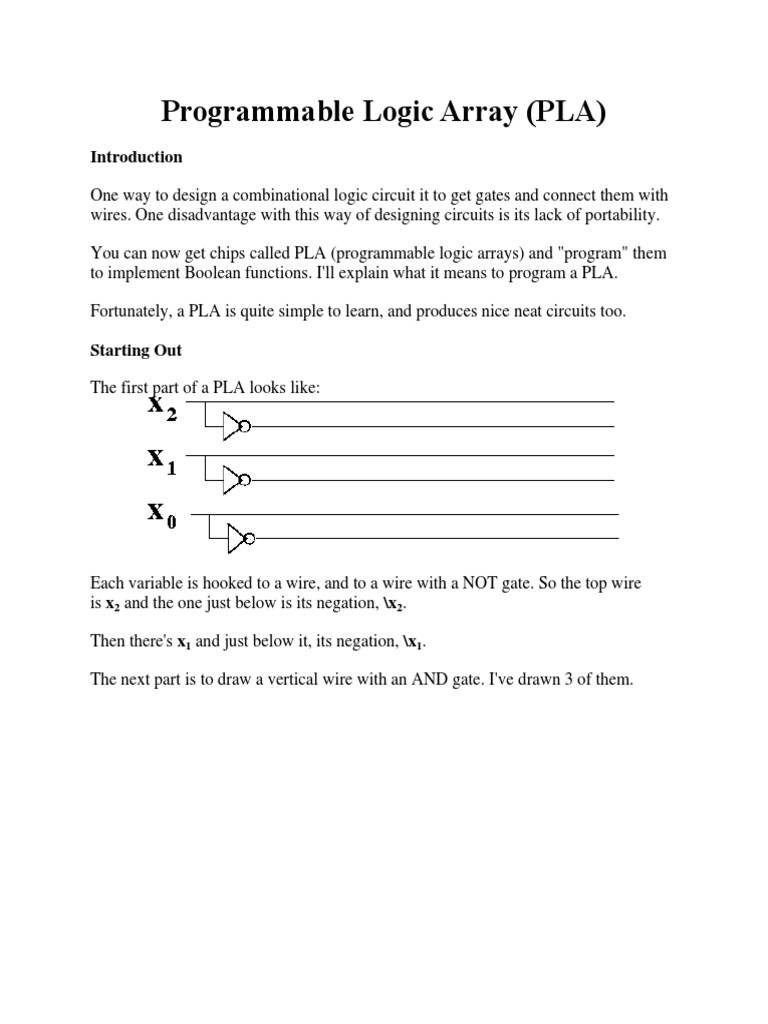 Programmable Logic Array | PDF | Logic | Mathematical Logic