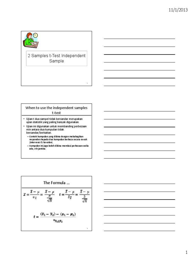 Kuliah T Test Sample Dependent Independent PDF | PDF