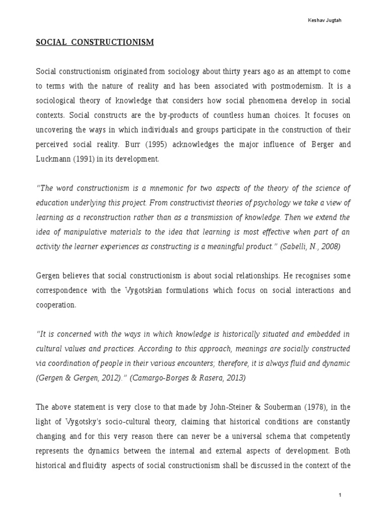 Understanding Social Constructionism in Education | PDF | Social ...