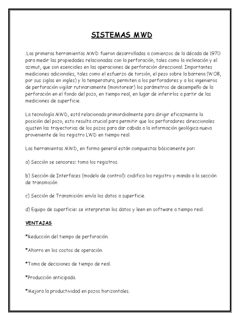Sistemas MWD | PDF | Informática y tecnología de la información | Science