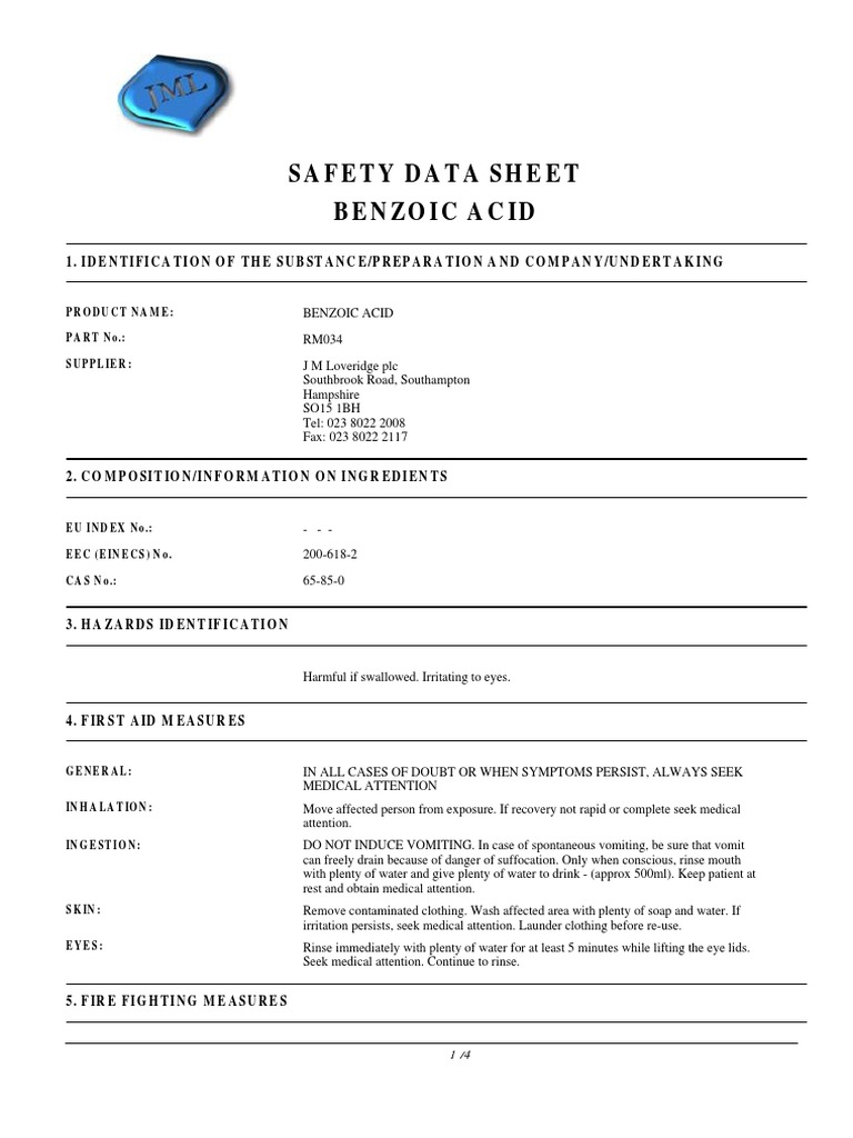 Benzoic Acid.pdf | Dust | Carbon