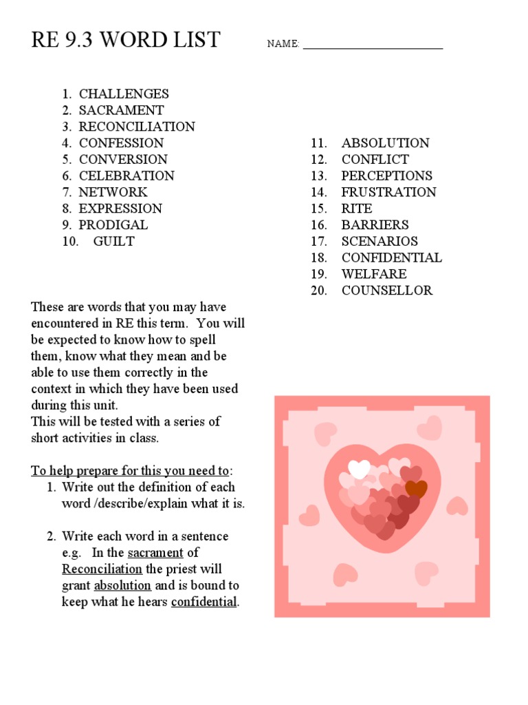 RE 9.3 Vocabulary Word List | PDF