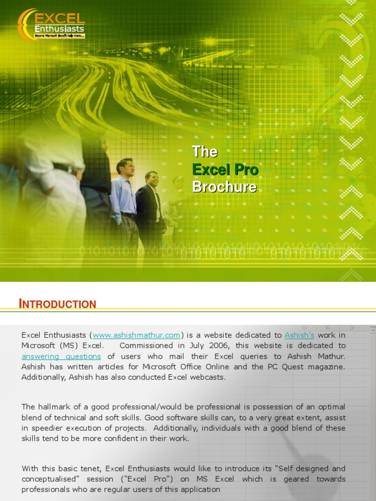 Excel Pro Brochure PDF | PDF | Microsoft Excel | Visual Basic For ...